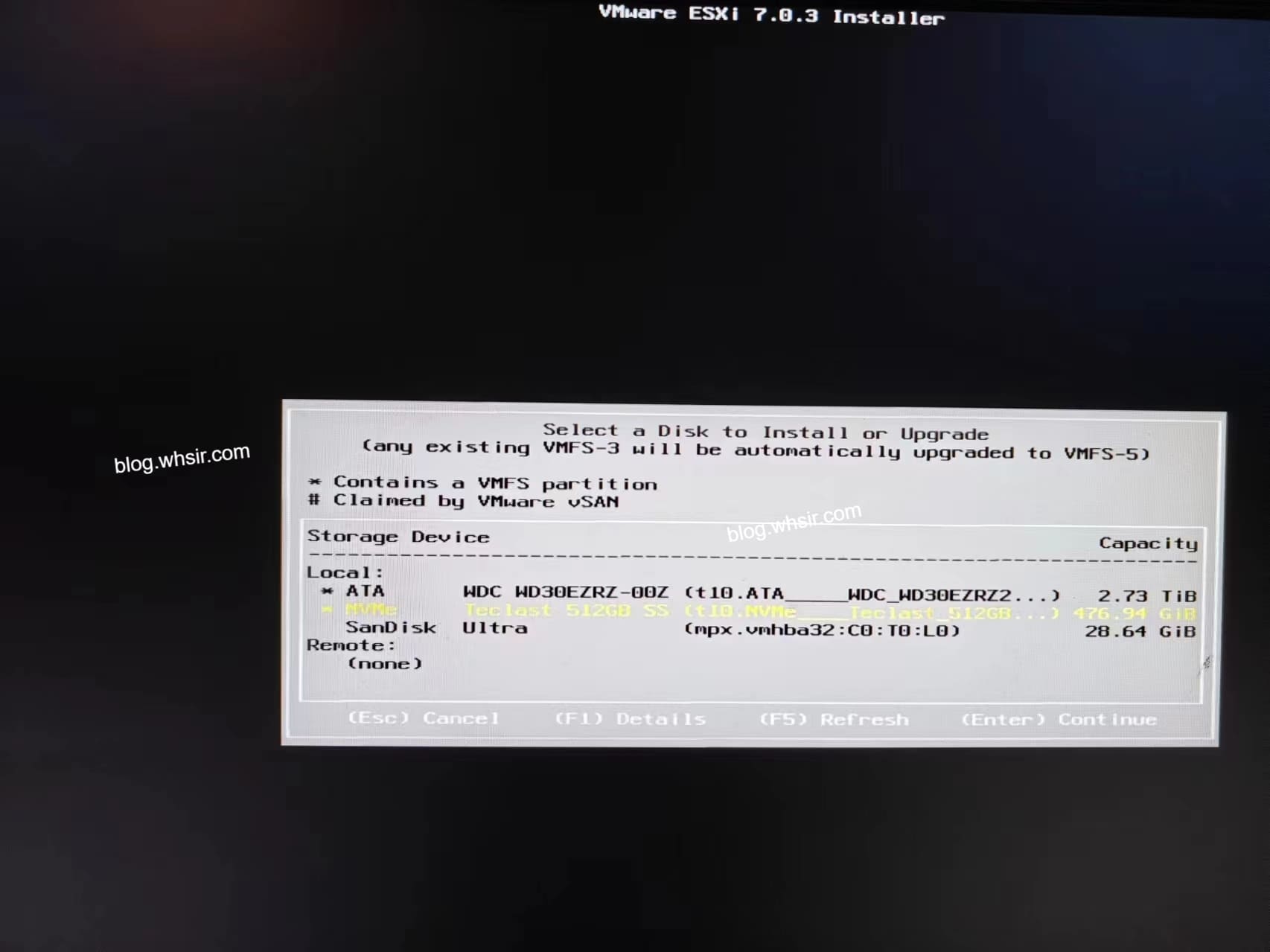 ESXI7系统通过iso镜像进行升级 - 吴昊博客